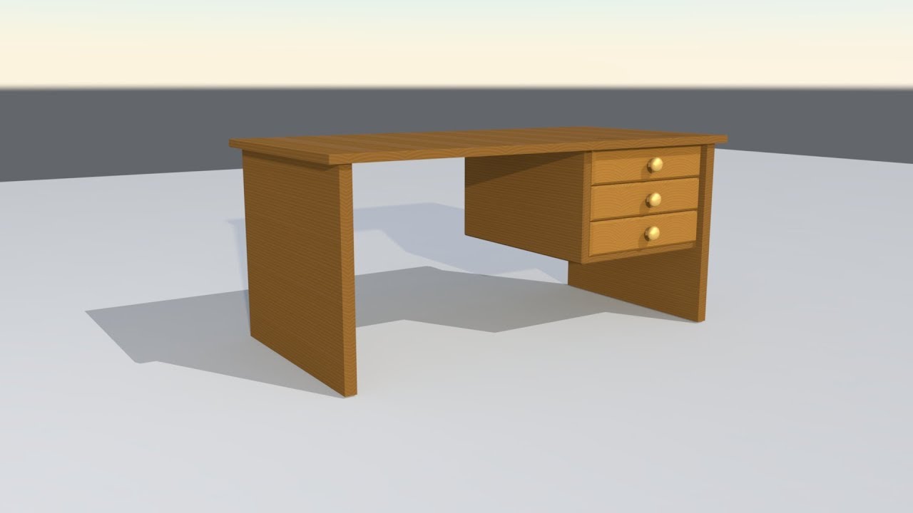 Maya tutorial : How to model a desk. - YouTube