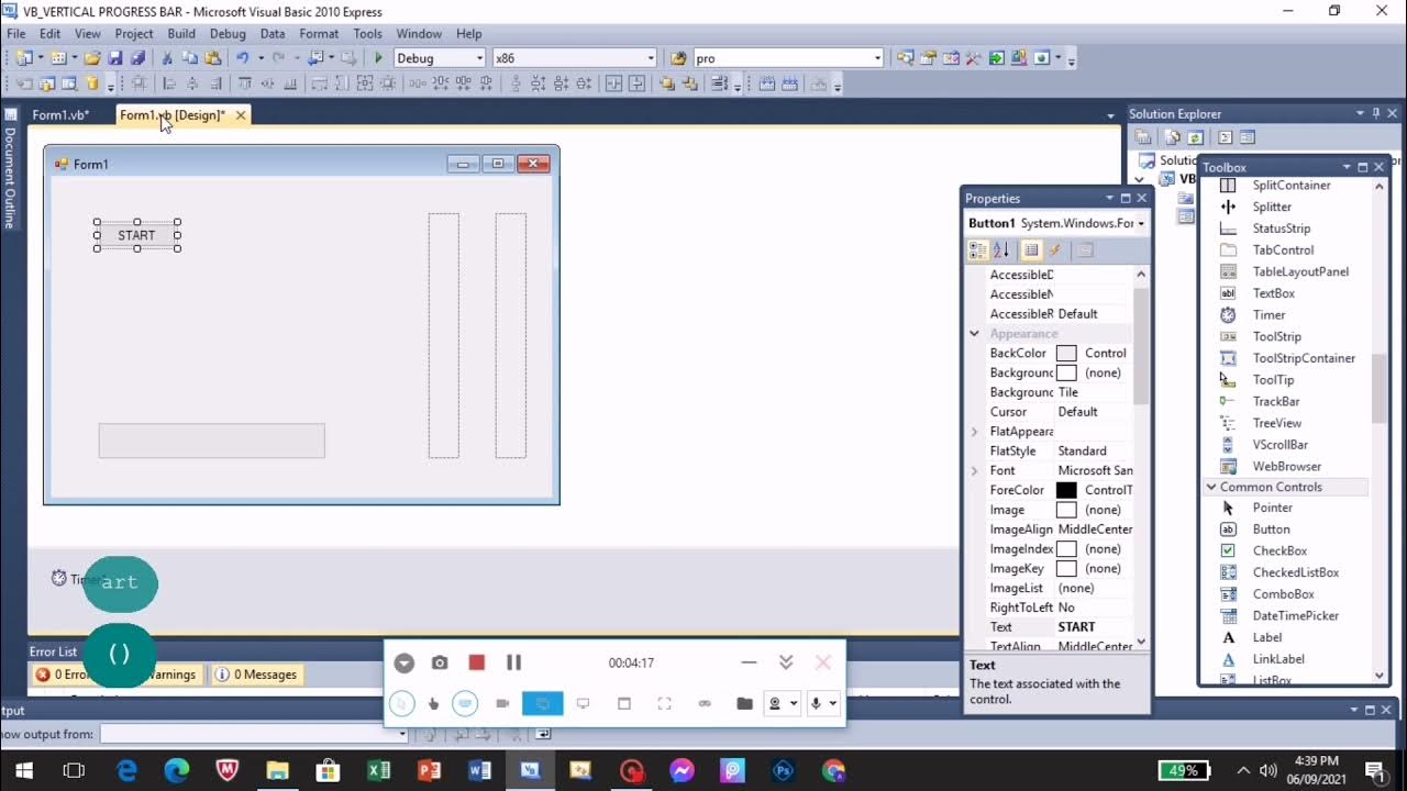 HOW TO CREATE VERTICAL PROGRESS BAR IN VISUAL BASIC. NET |2021|LATEST ...