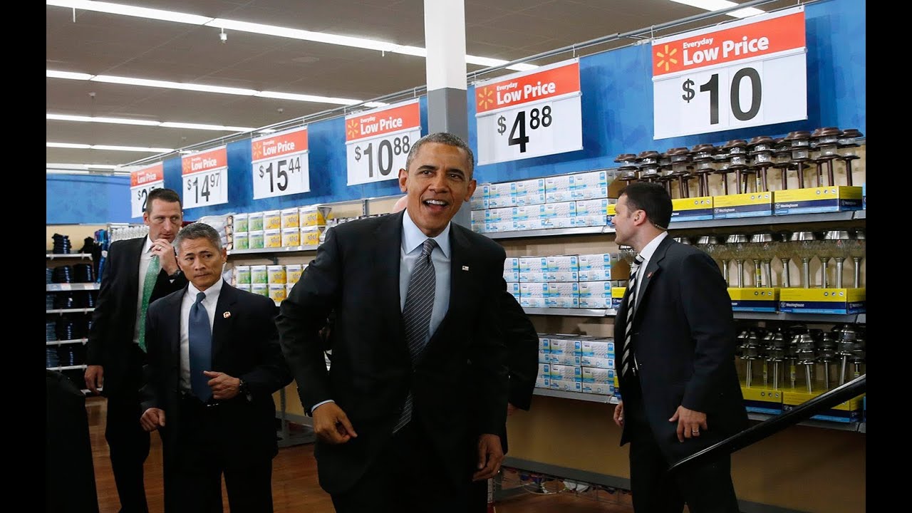 Ridiculous: Obama at Walmart for Climate Change Campaign - YouTube