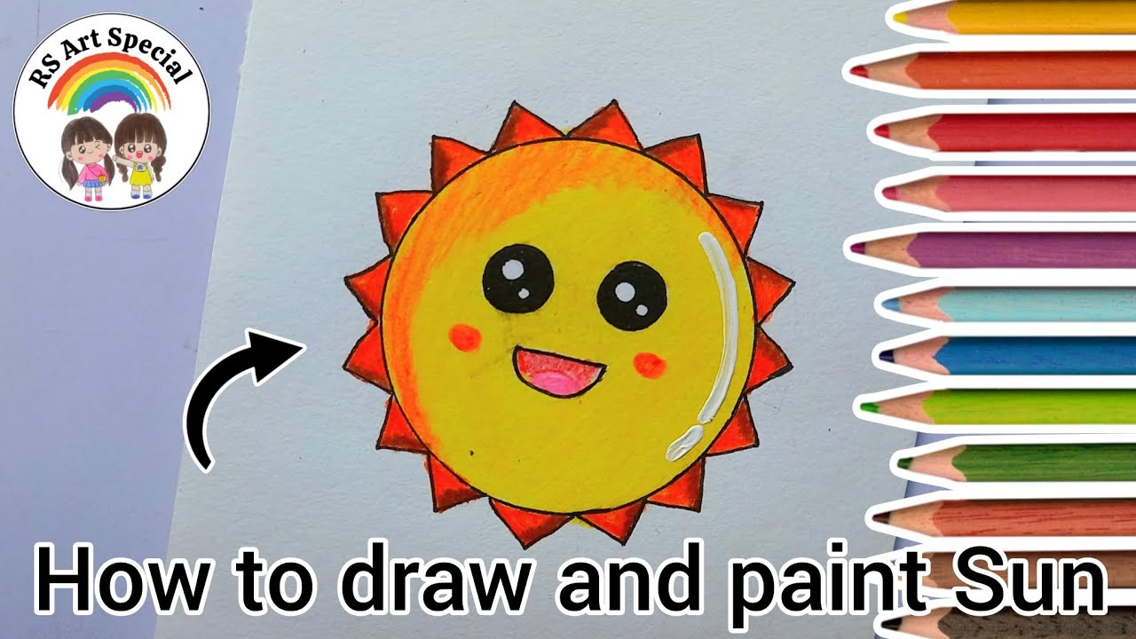 How to draw And Paint Sun☀☀ | Easy Sun☀ Painting🎨 - YouTube