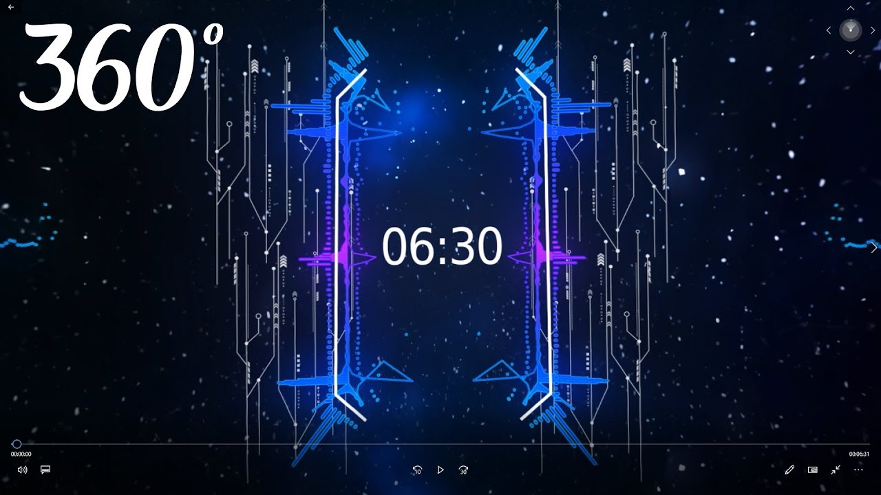 Countdown Timer ( v 685 ) 6 min 30 sec 360° VR + sound 4k - YouTube