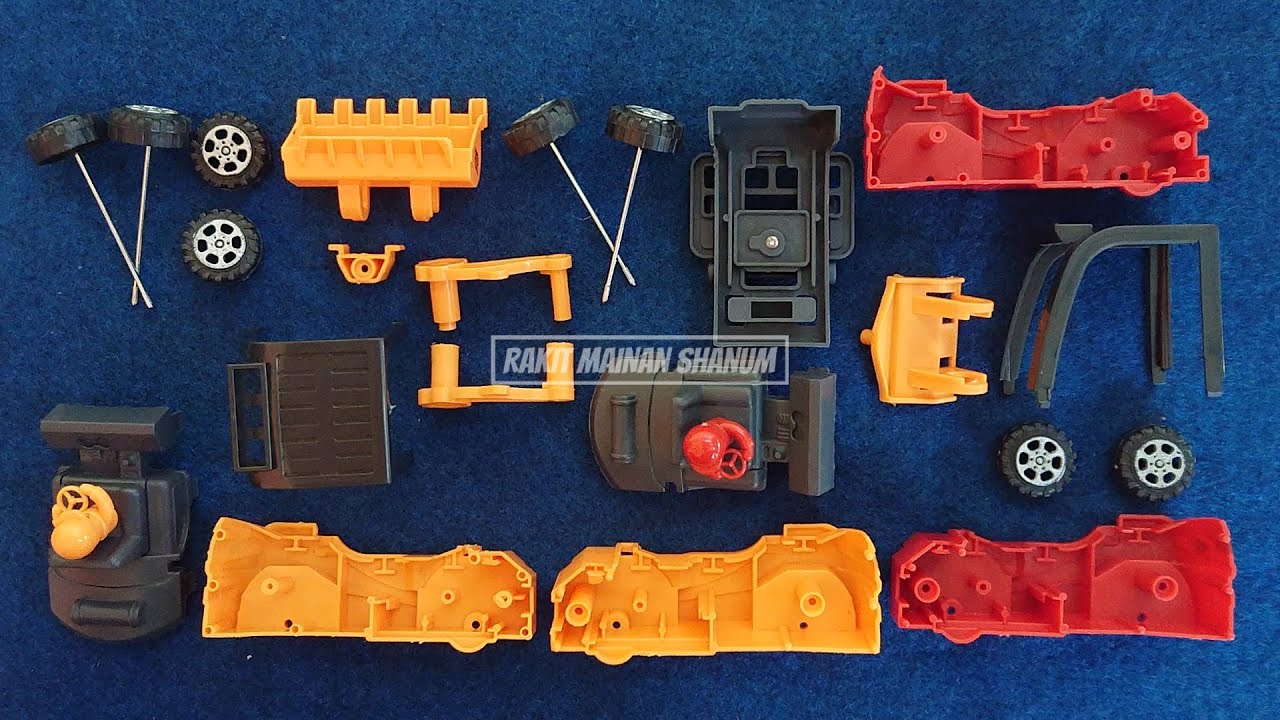 Merakit Mainan Mobil Forklift dan Mobil Front Loader - YouTube