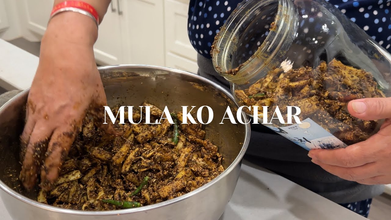 Mama Ko Mula Ko Achar Recipe | Nepali Vlog - YouTube