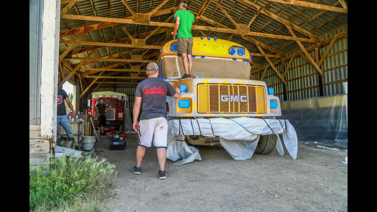 School Bus Conversion - Painting the Public Land Bus - YouTube