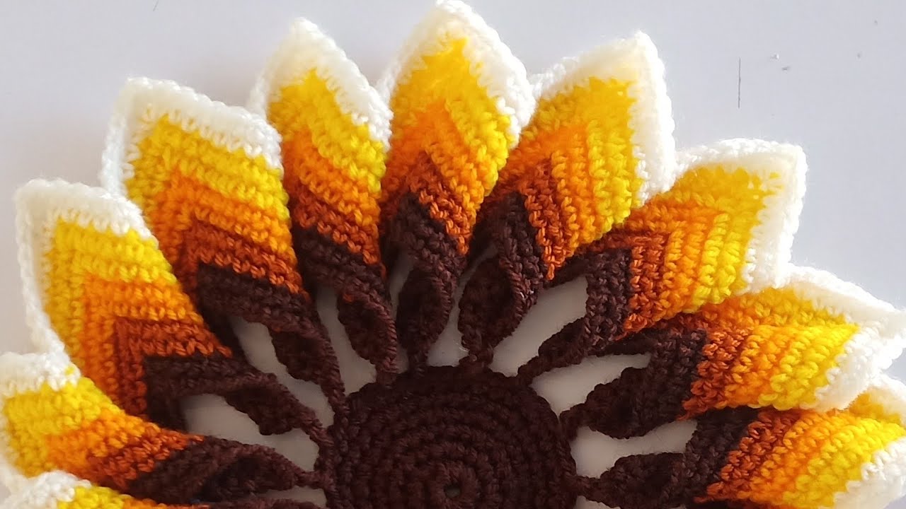 How To Crochet SunFlower !! Large SunFlower Crochet Tutorial - YouTube