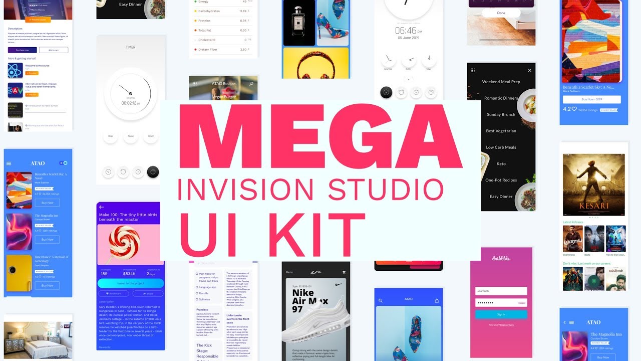 Free Mega UI Kit for Invision Studio - YouTube