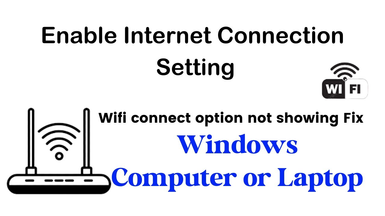 Wifi Option internet connection not showing || Enable internet ...