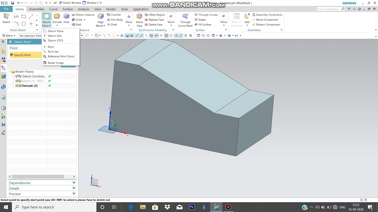 3D Design Using Datumn lines NX SIEMENS - YouTube