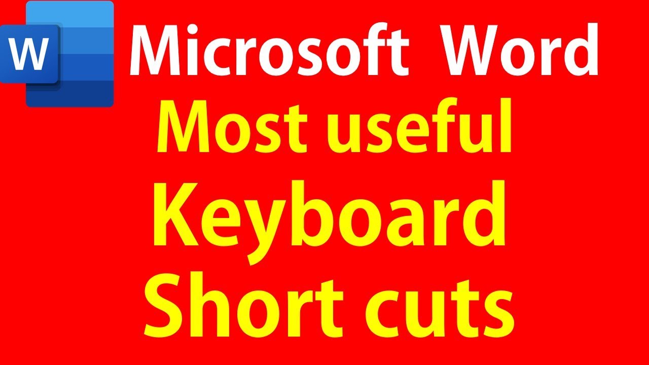 MS Word Keyboard Shortcuts | Most useful short cut Keys - YouTube