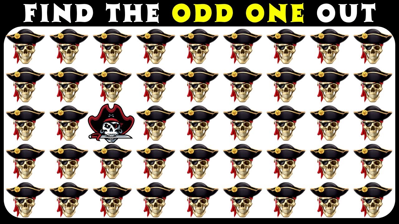 Find the Odd One Out in 15 Seconds [Easy, Medium, Hard Levels] Pirates ...