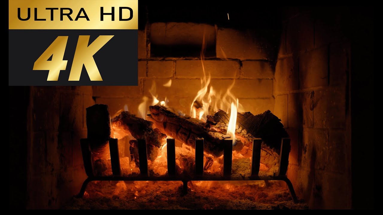 4K Relaxing Fireplace Sounds, Crackling Fire Sounds, Burning Fireplace ...