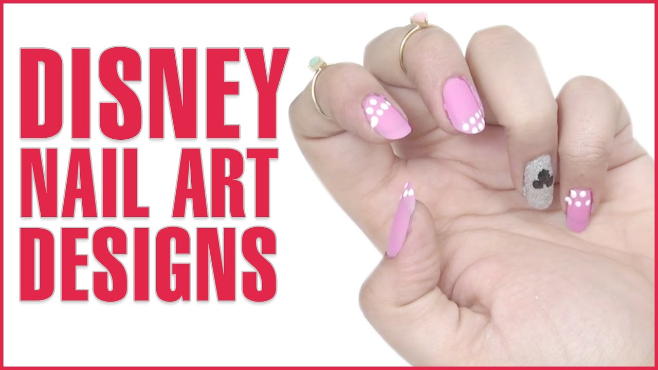 Cute and Simple Disney Inspired Nail Art Tutorial - YouTube