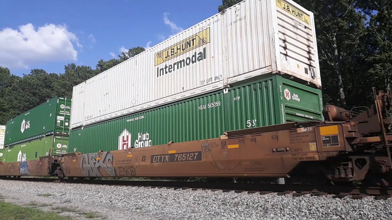 NS 213 with NS 1073 Penn Central Heritage unit SD70ACE leading and NS ...