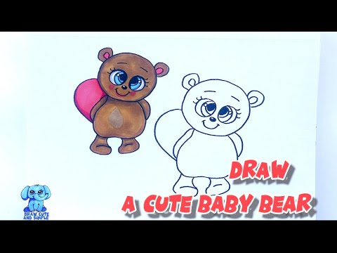 Draw a bear | How to draw a baby bear #bearart #drawbear - YouTube
