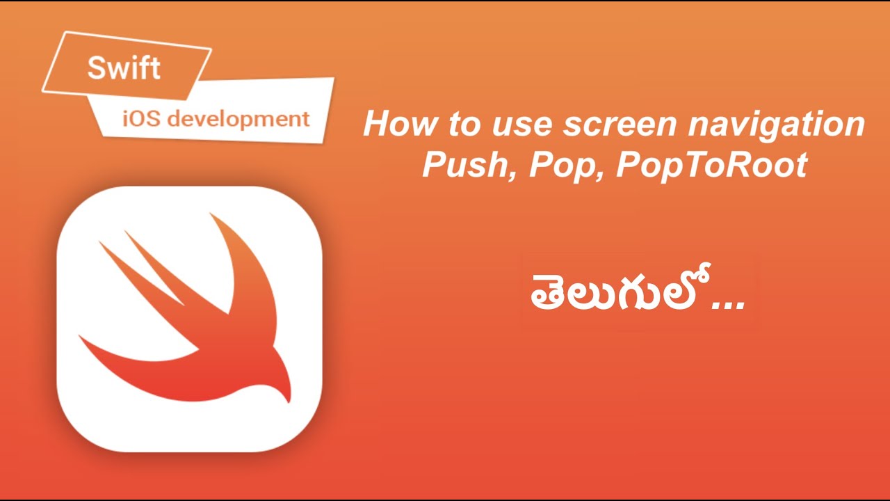 12. తెలుగులో | Learn about Screen Navigation (Push, Pop) in Telugu #ios ...