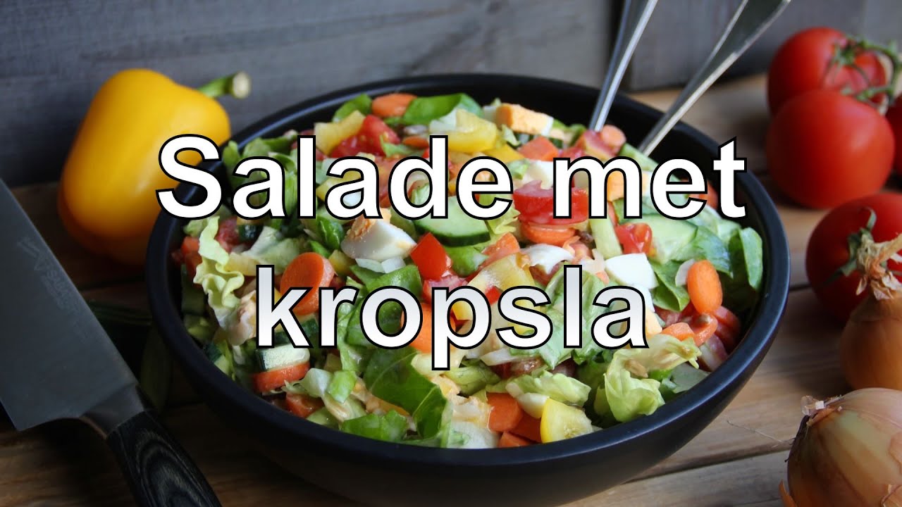 Salade met kropsla en slasaus recept - YouTube