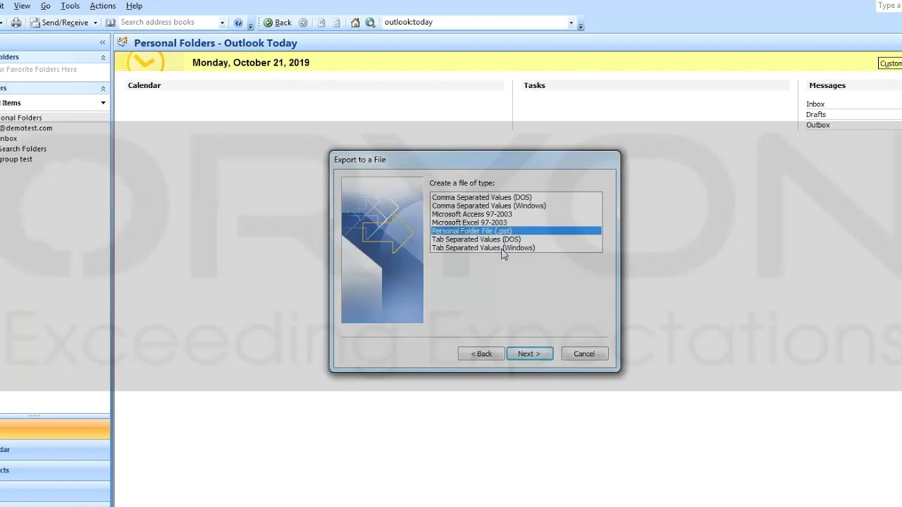 Steps To Export A PST File In Outlook 2007 YouTube Steps To Export A PST File In Outlook 2007 YouTube
