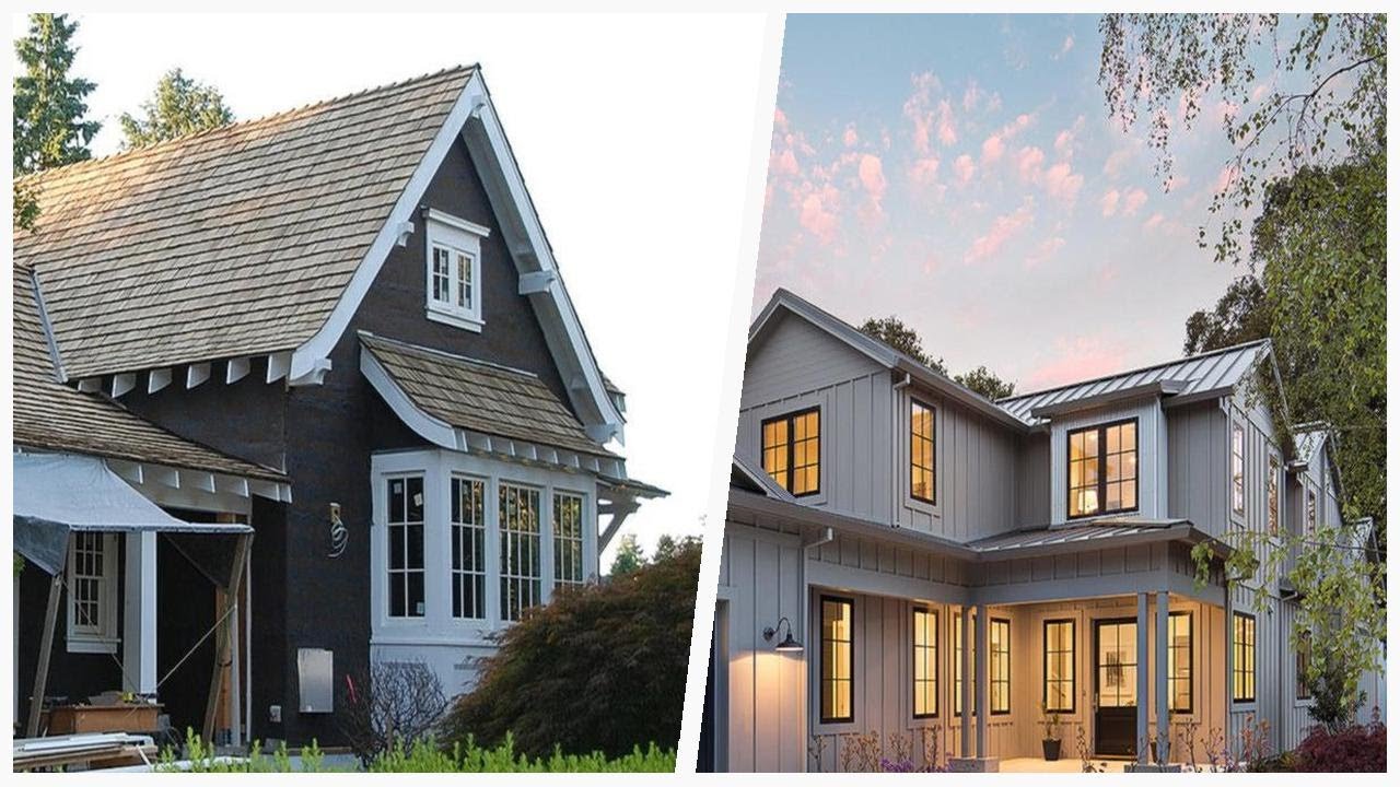 75 Farmhouse Gray Exterior Home Design Ideas You'll Love 😊 - YouTube