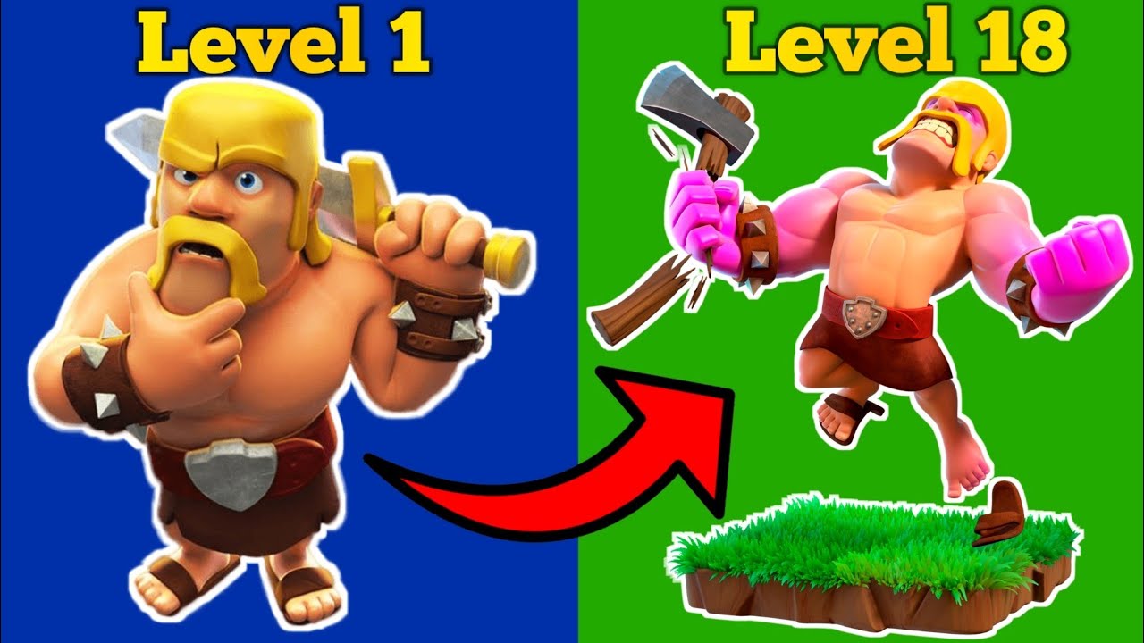 Raged Barbarian all level upgrades Clash of Clans COC - YouTube
