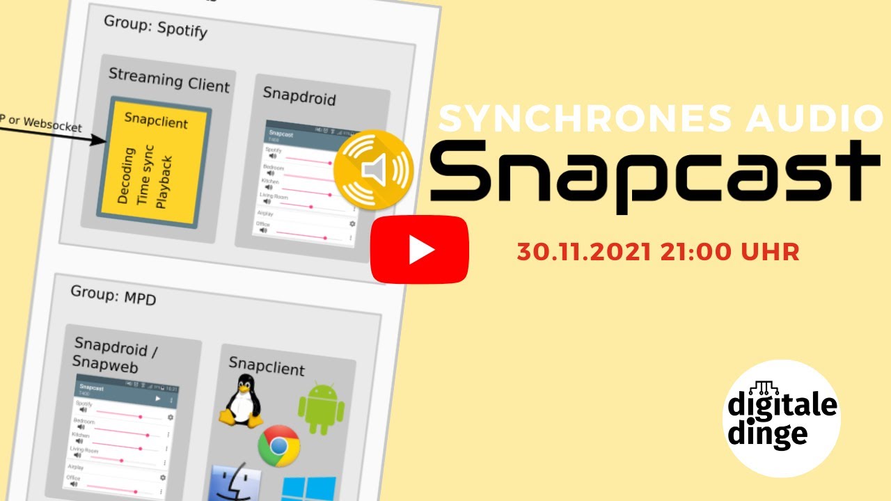 Synchrones Audio mit Snapcast - YouTube