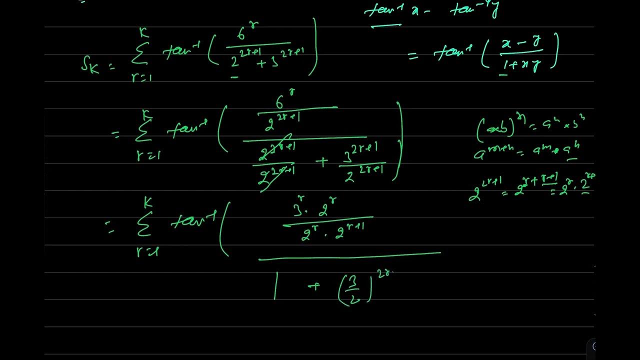 Let Sk =sum( r=1 , r=n ) tan ^-1 ( 6^r/( 2^2r+1 + 3^2r+1) , then lim (k infinity) Sk is equal to ...