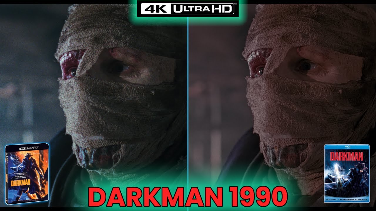 Darkman 4K comparison Blu ray vs 4K Ultra HD - YouTube