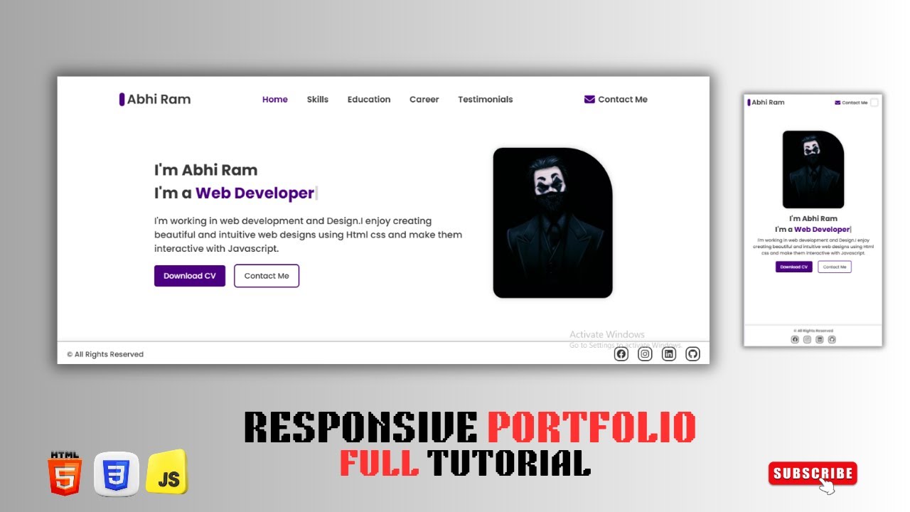 How to Make a Responsive Modern Portfolio Website | Html CSS JS ...