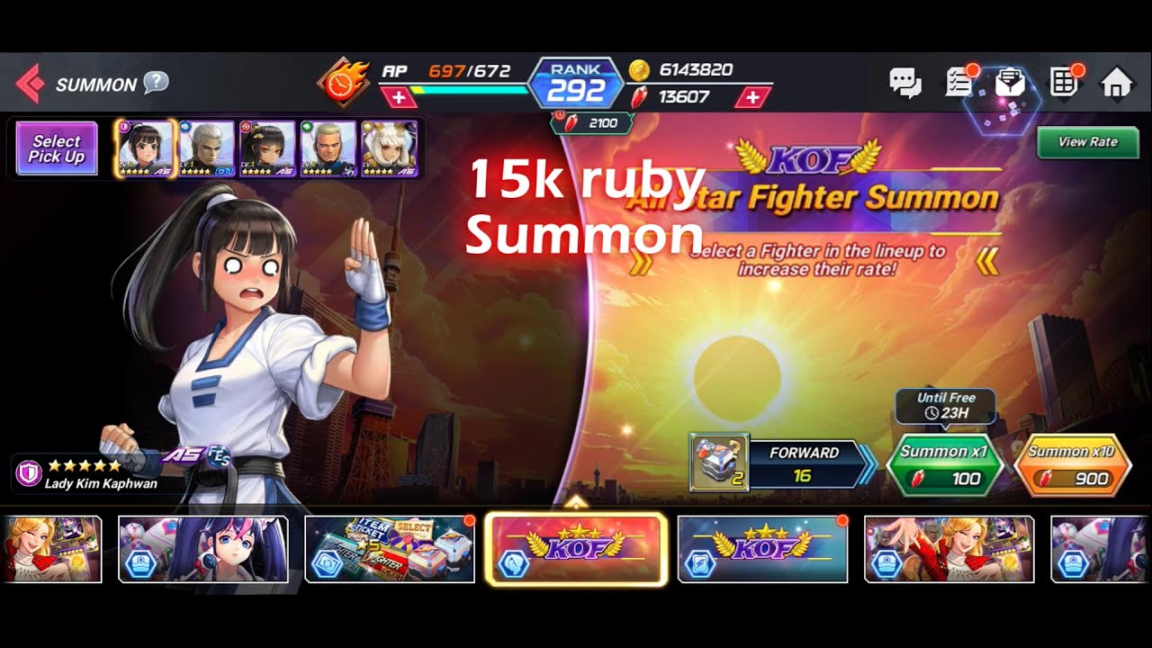 【Kof all star global】Unlucky day for summon Lady kim kaphwan - YouTube