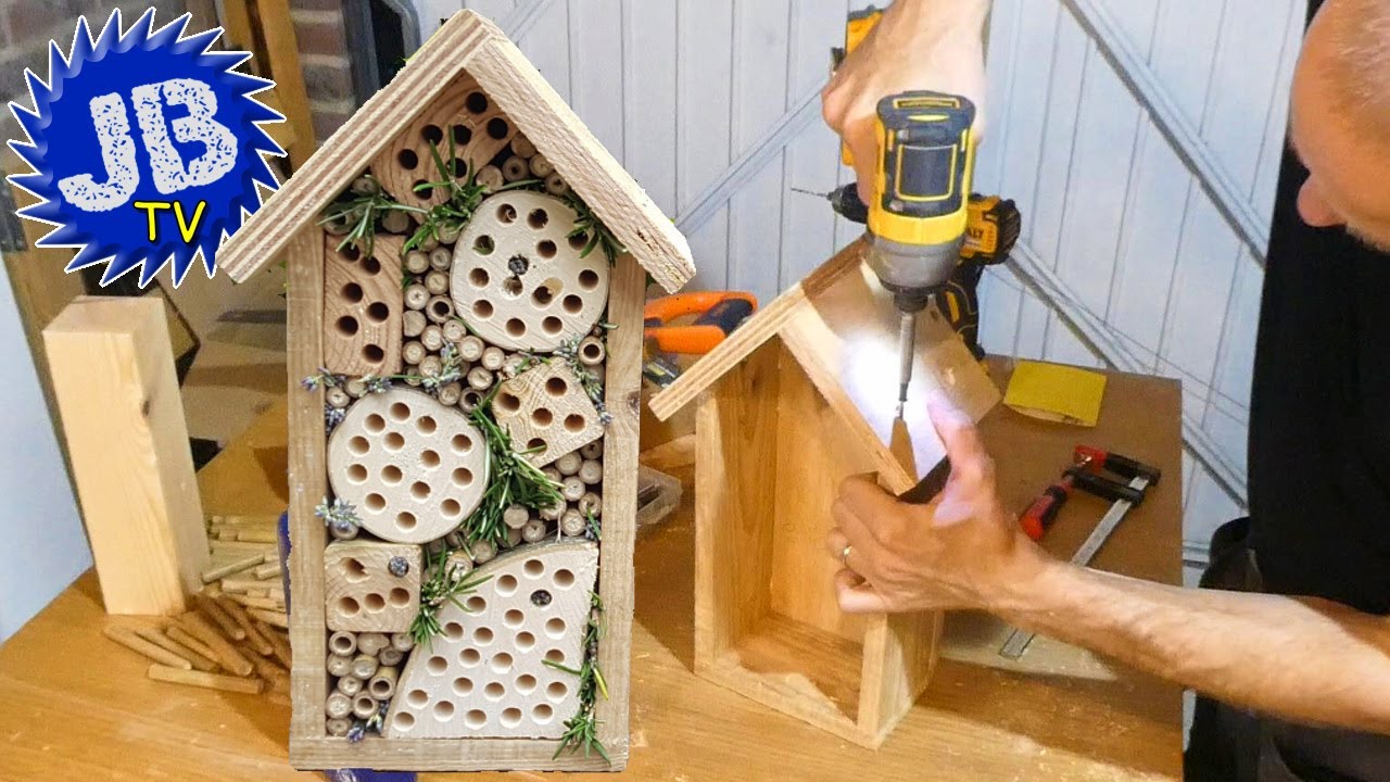 How To Make A Bee Hotel from scrap wood - Save the Bees - YouTube