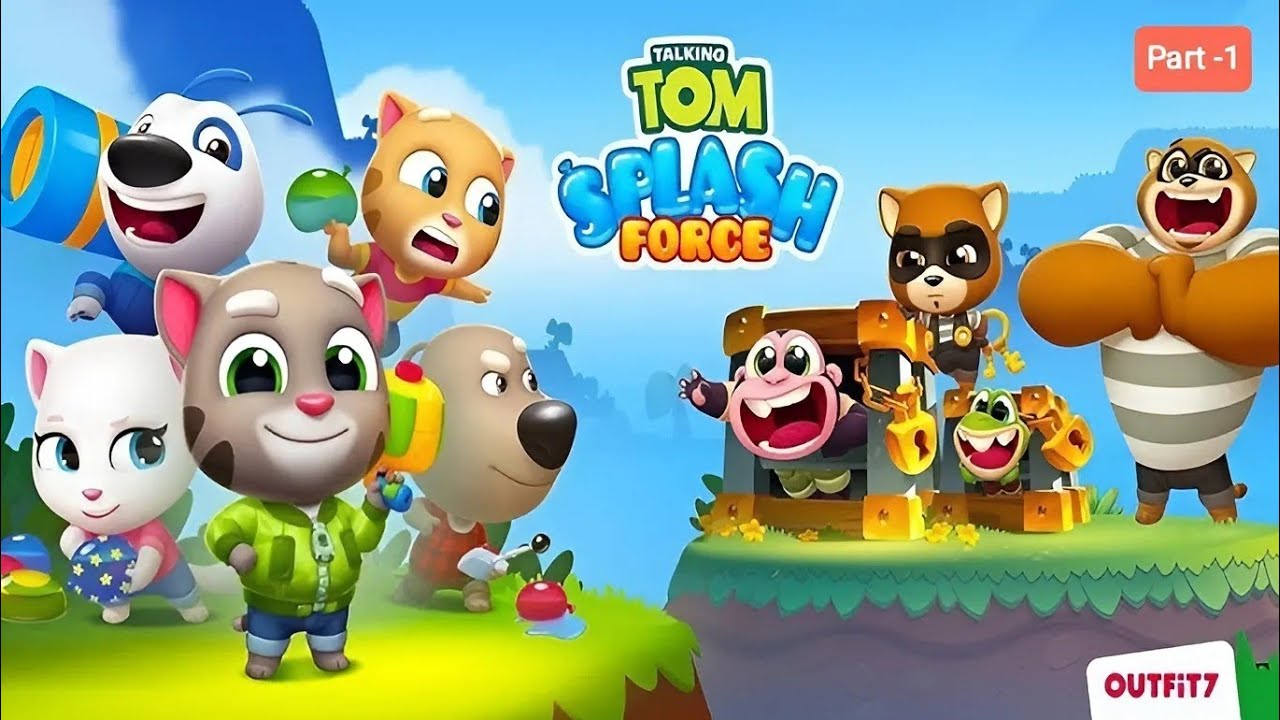 Talking Tom Splash Force - Pirate Tom : Egyptian Angela : Talking Hank : Tom : Angela : Gameplay ...