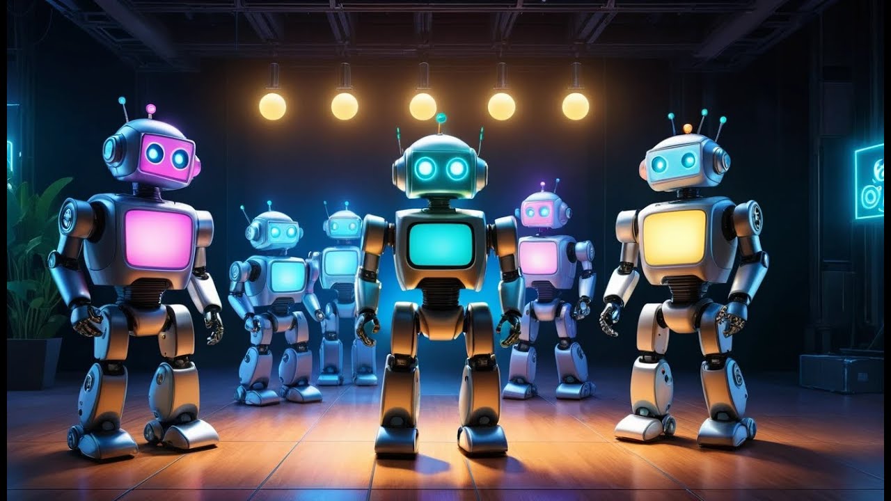 Five Little Robots on the Run | Fun Robot Song for Kids | Counting and ...