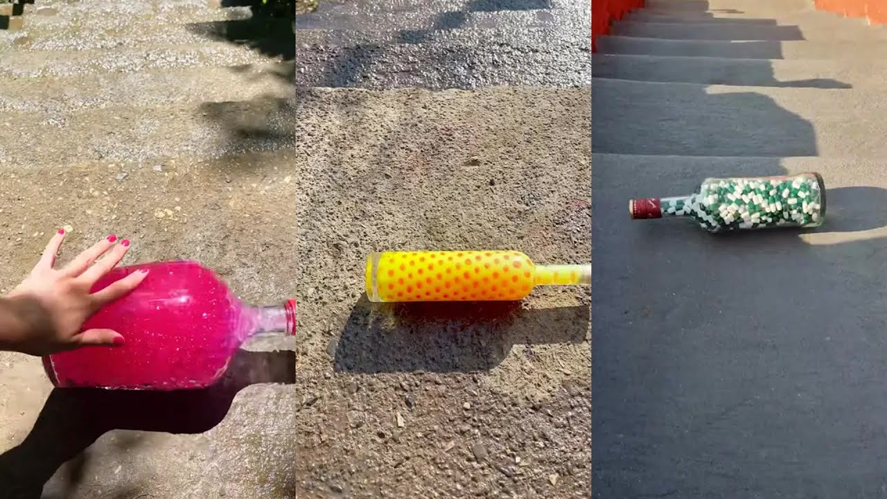 [ 1 HOUR Of Enjoyment ] | Breaking Glass Bottles and Balloon Drops 🔥 Crushing Crunchy & Soft ...