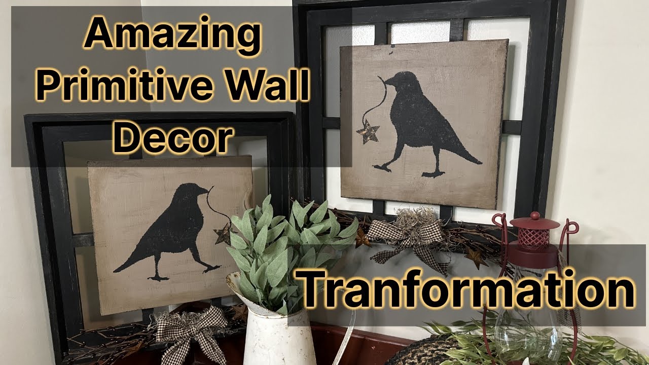 DIY Crow Stencil Primitive Wall Decor | Coastal To Prim Home Decor ...