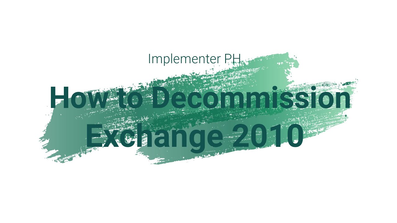 How to decommission Exchange 2010 - YouTube