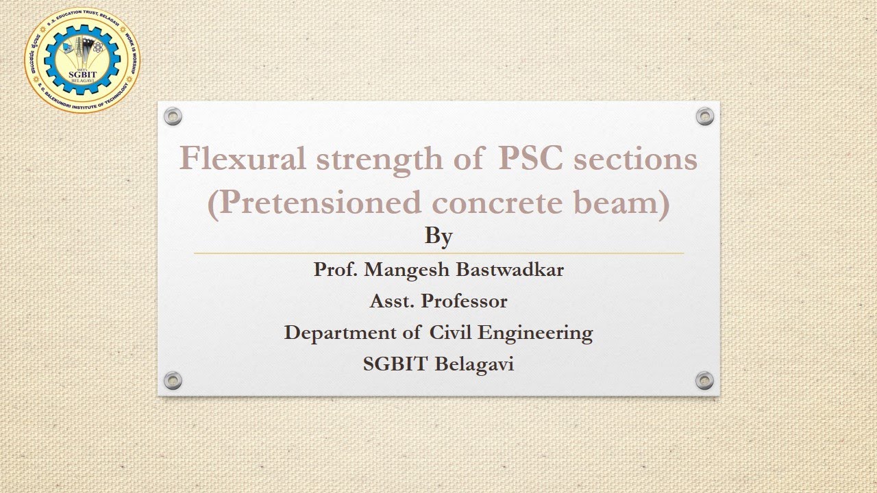 flexural strength of PSC sections (pretensioned beams) - YouTube