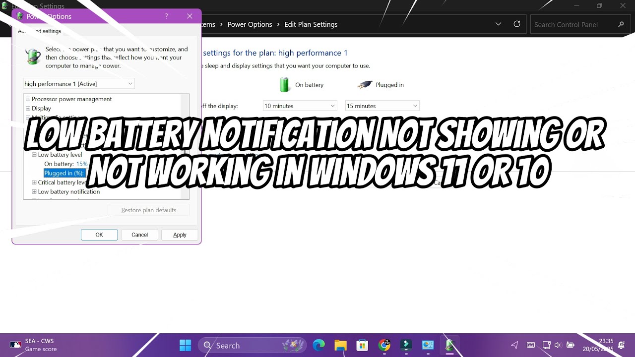 Low Battery Notification Not Showing or Not Working in Windows 11 or 10 ...