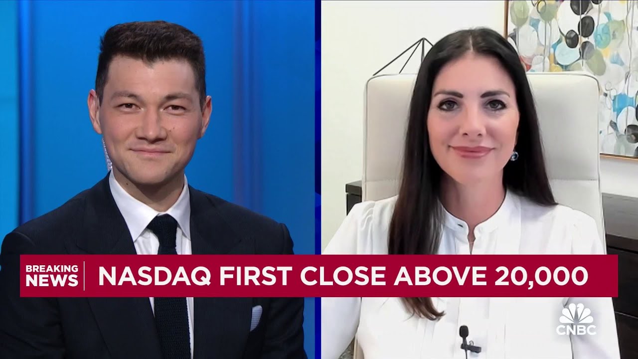 Nasdaq closes above 20,000, Big Tech names hit record highs - YouTube