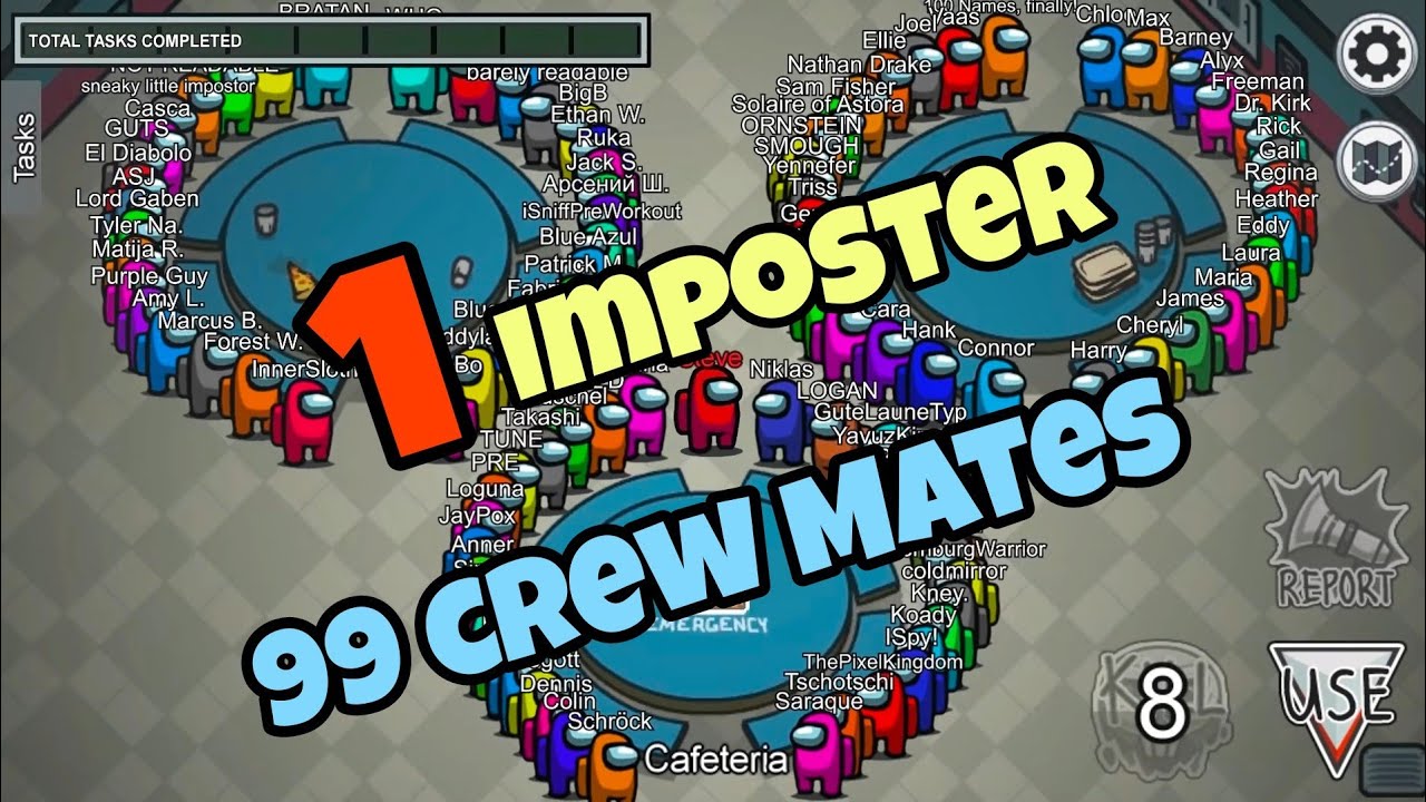 Among us but 1 imposter 99 Crewmates 😱😱 | imposter win| - YouTube