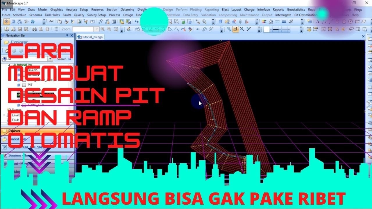 TUTORIAL | CARA MEMBUAT DESIGN PIT DAN RAMP OTOMATIS | MINESCAPE 5.7 ...