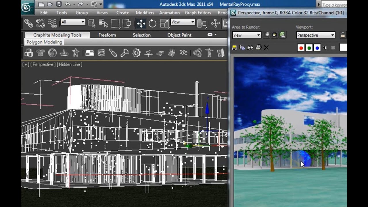 Tree Proxy in 3ds max // proxy in 3ds max - YouTube