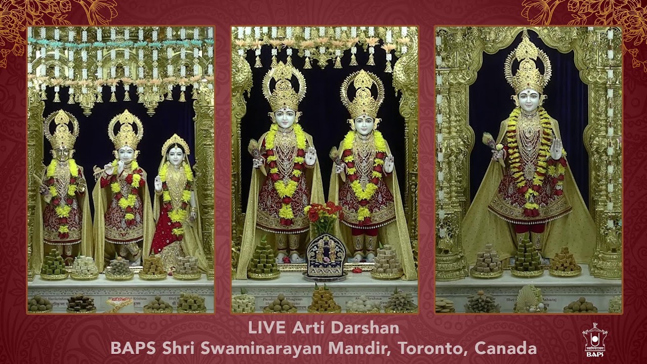 LIVE Sandhya Arti - BAPS Shri Swaminarayan Mandir - Toronto, Canada ...