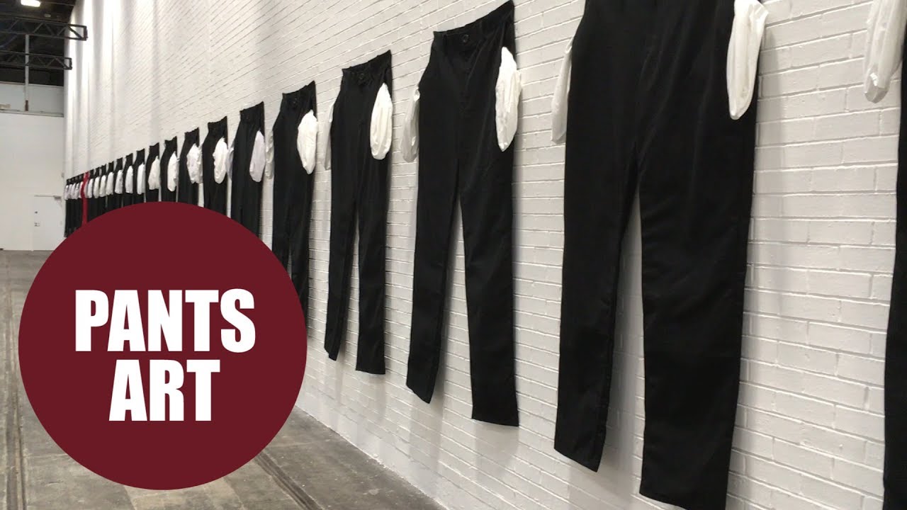 Giant pants exhibition goes on show at city arts centre - YouTube