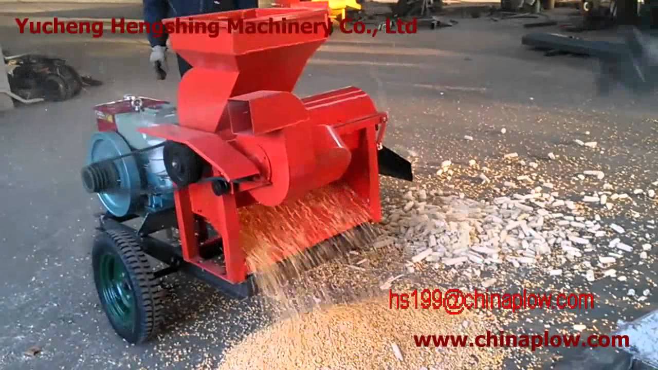 Diesel engine corn sheller machine - YouTube