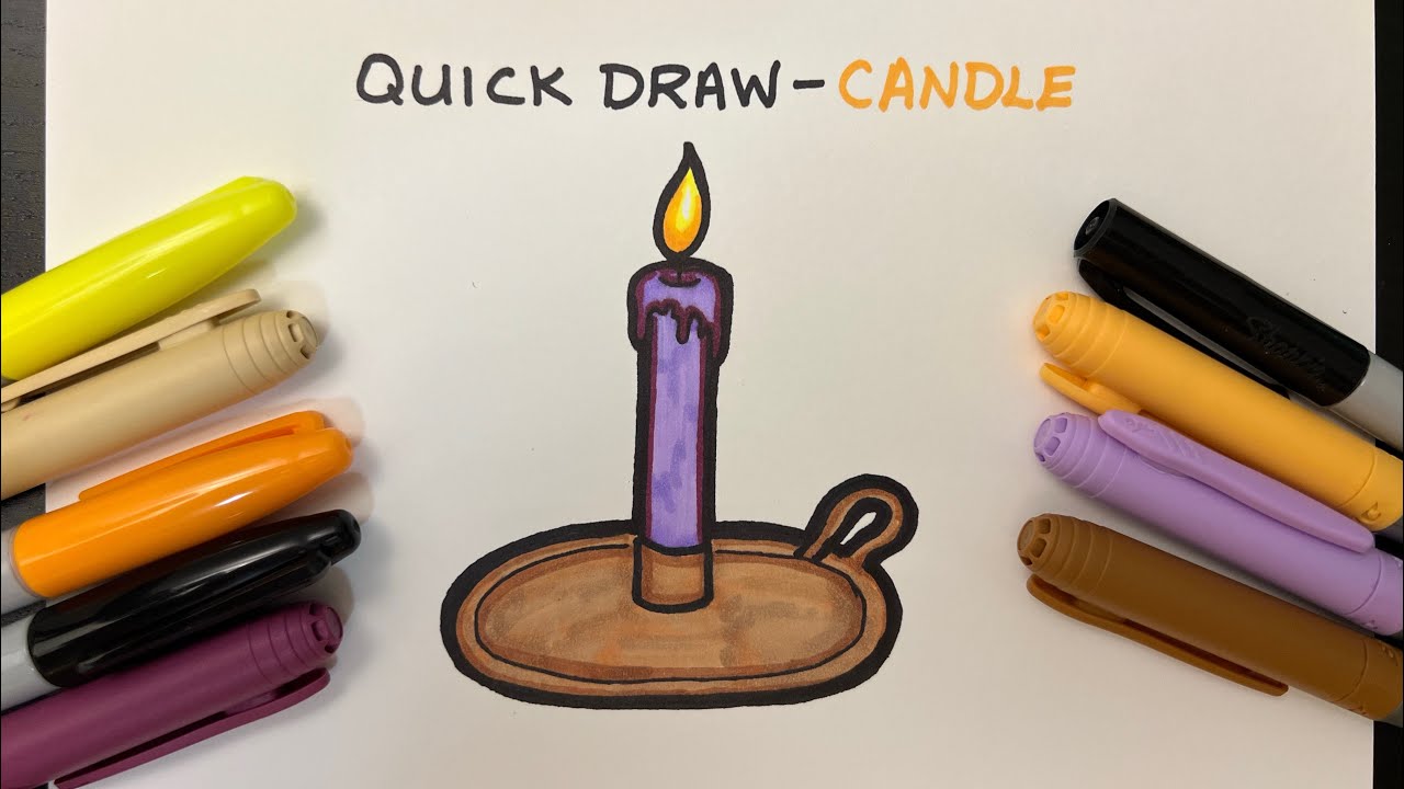 Quick Draws for Kids - How to Draw a Candle (Easy) - YouTube