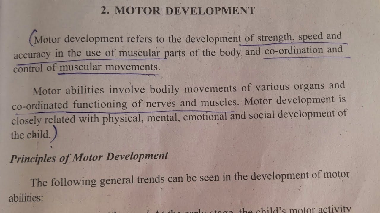 Psychology, Aspects Of Development: Motor Development explanation in ...
