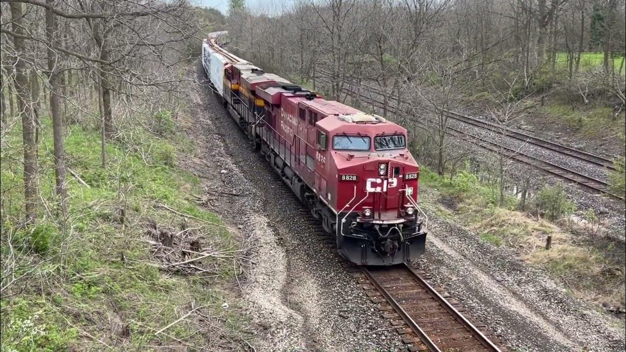 CPKC at Denfield Rd, westbound, locomotives CP 8823 & KCS 4723. Mixed freight train. - YouTube