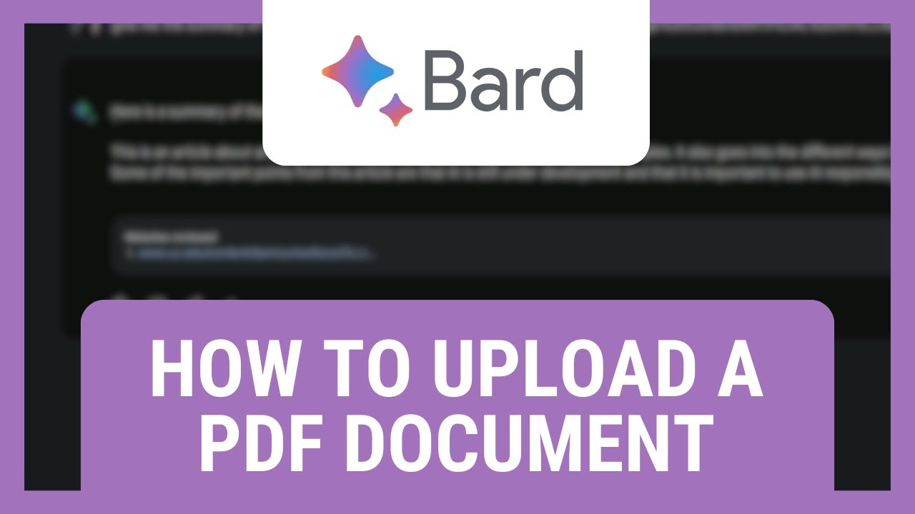 How to Upload a PDF Document in Google Bard - YouTube