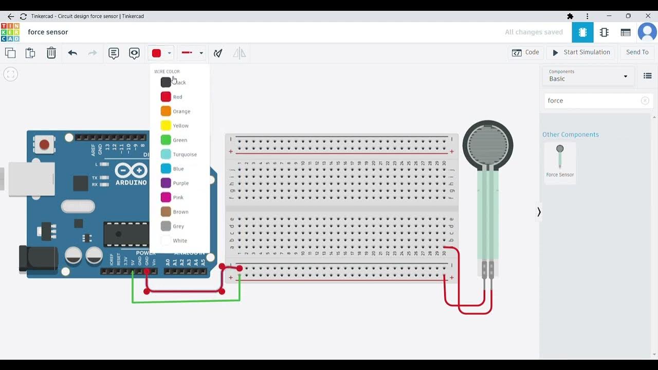 Force Sensor Interfacing2 Tinkercad Arduino Tutorial Step by Step Guide - YouTube