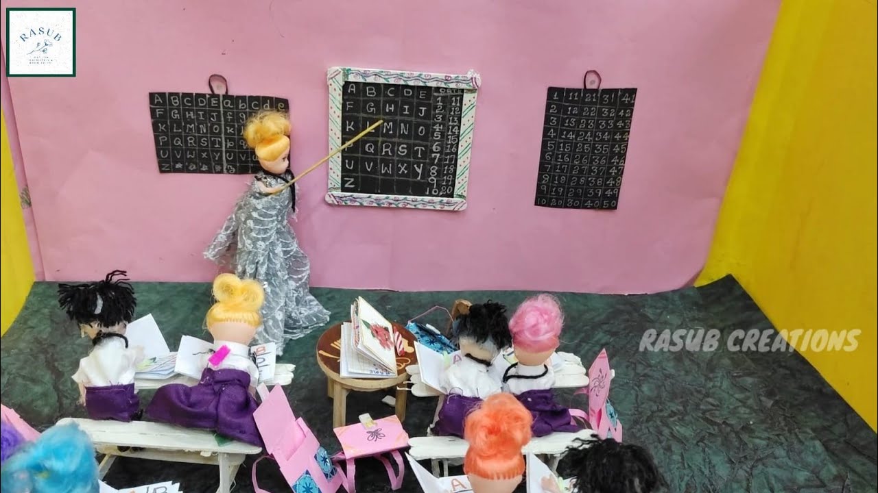 Miniature Barbie Doll Toys School | Barbie Doll School Routine - YouTube