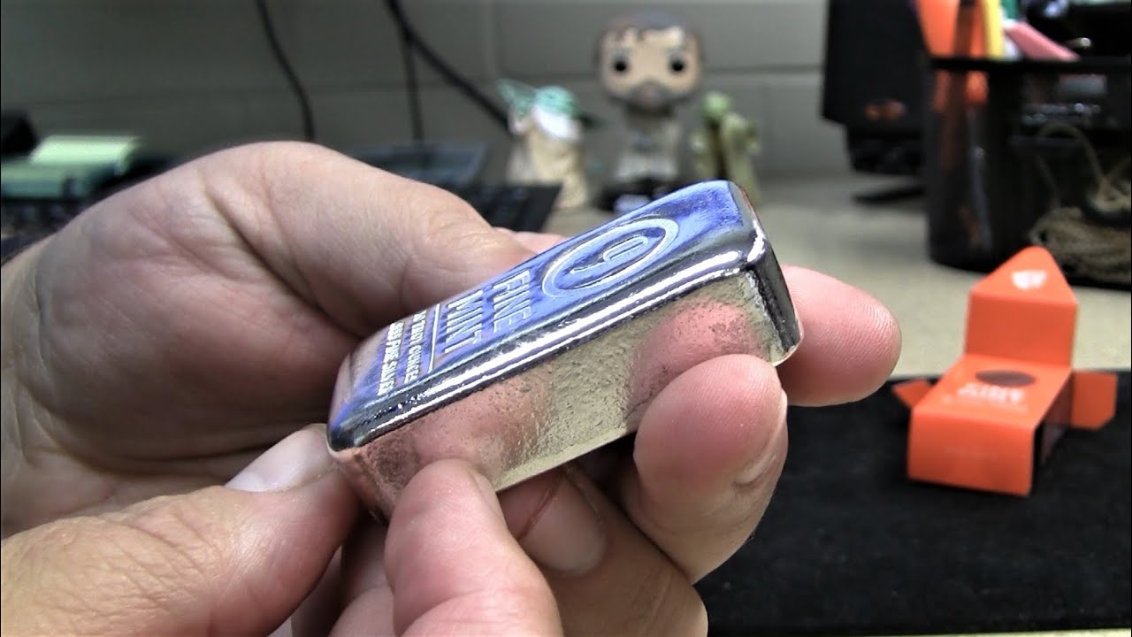 10oz Silver Bar - 9 Fine Mint - YouTube